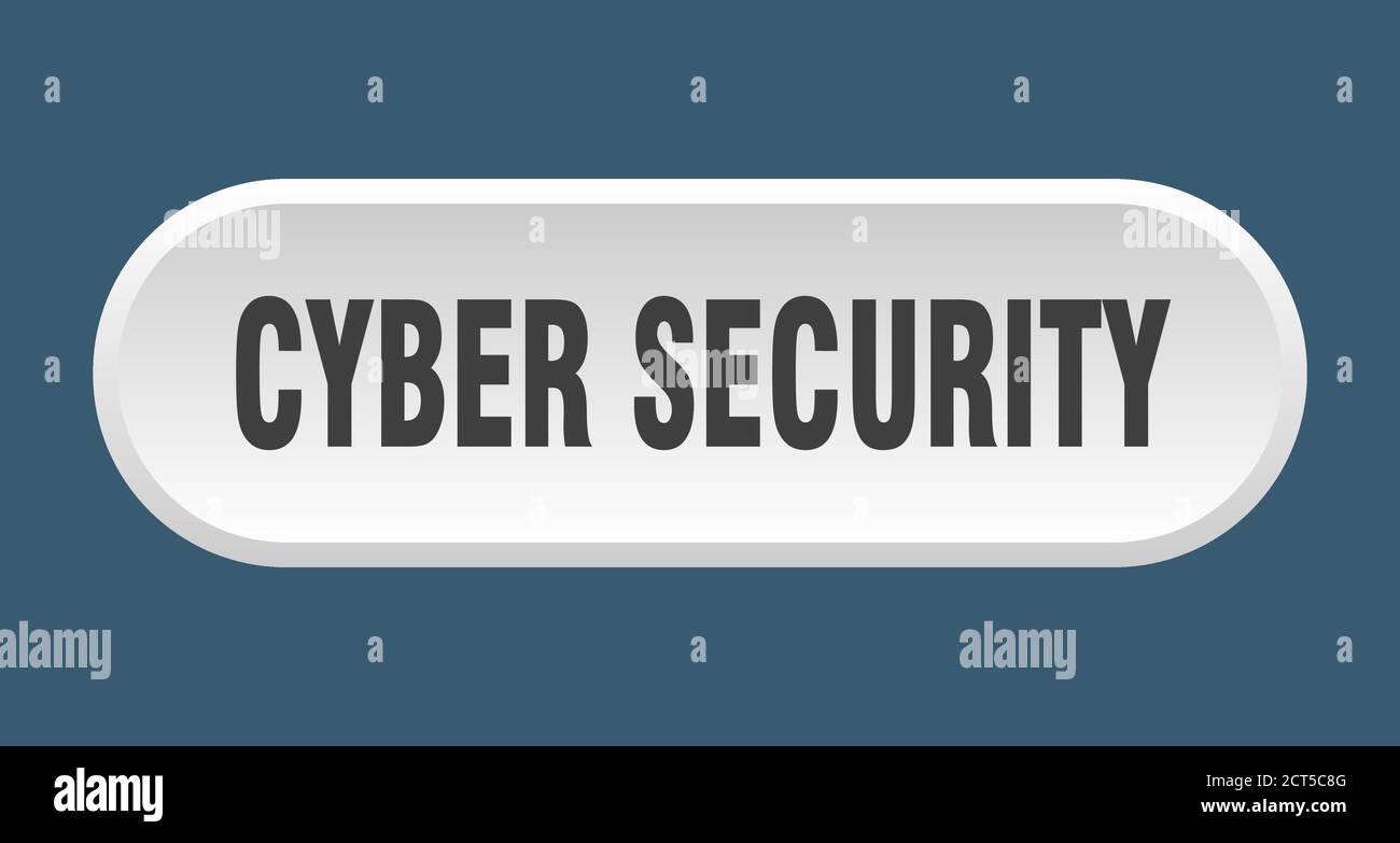cyber security button. rounded sign isolated on white background Stock ...