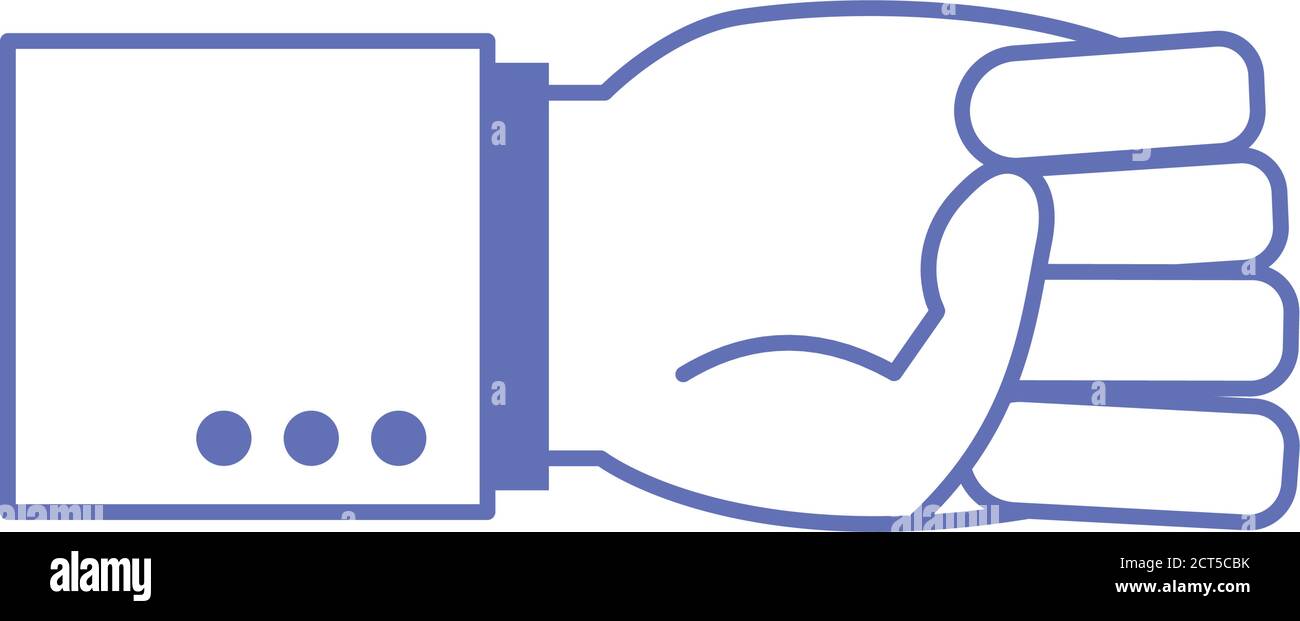 o hand sign language line and fill style icon vector design Stock ...