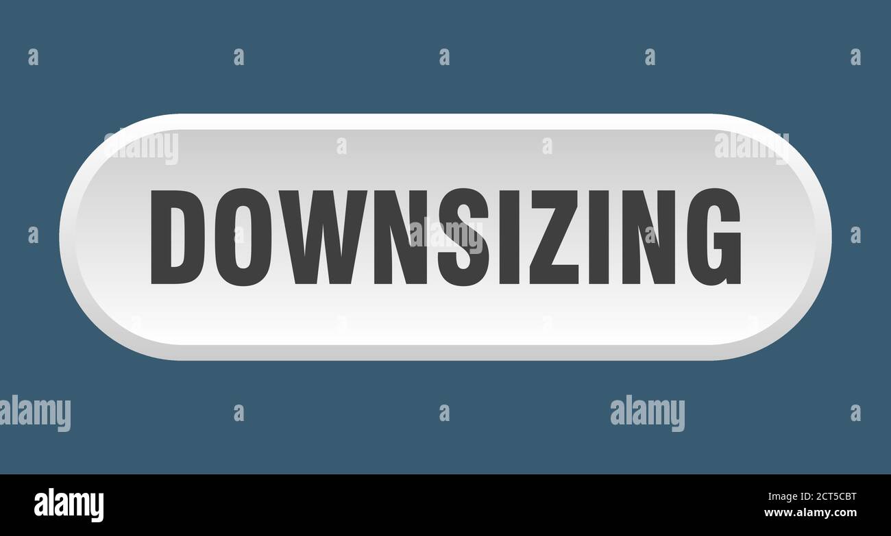 downsizing button. rounded sign isolated on white background Stock ...