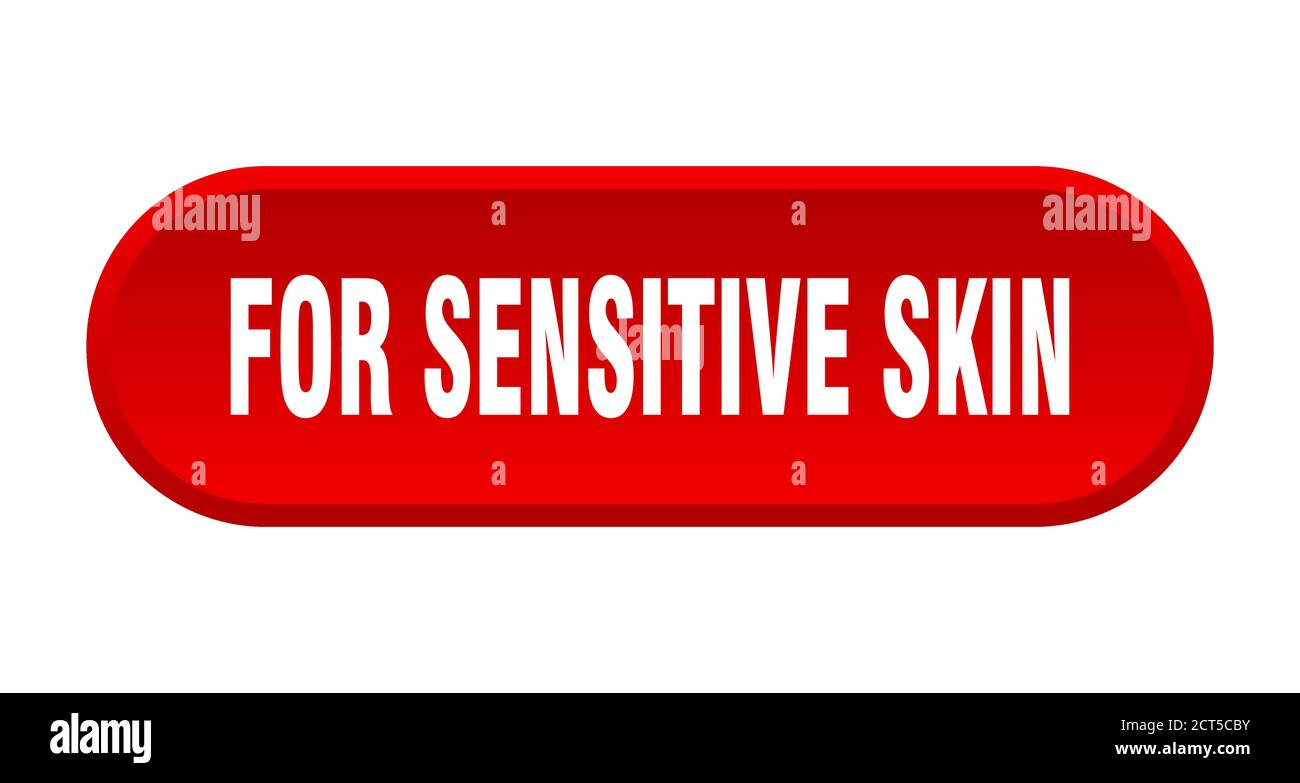 for sensitive skin button. rounded sign isolated on white background ...