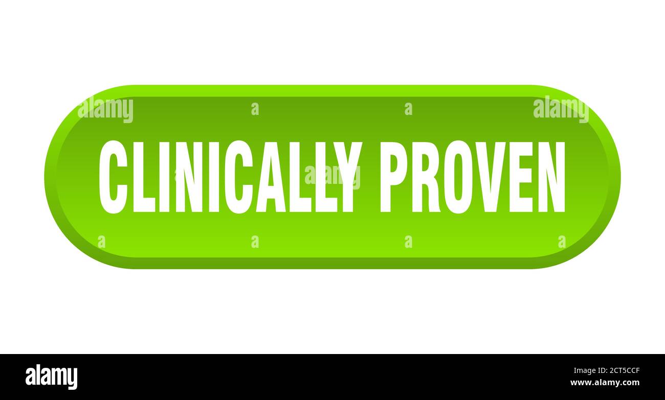 clinically proven button. rounded sign isolated on white background ...