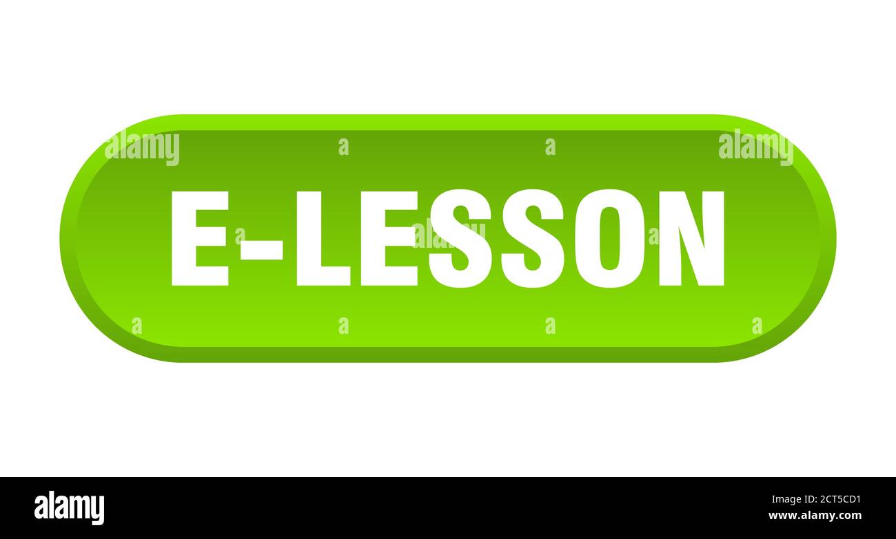 e-lesson button. rounded sign isolated on white background Stock Vector ...