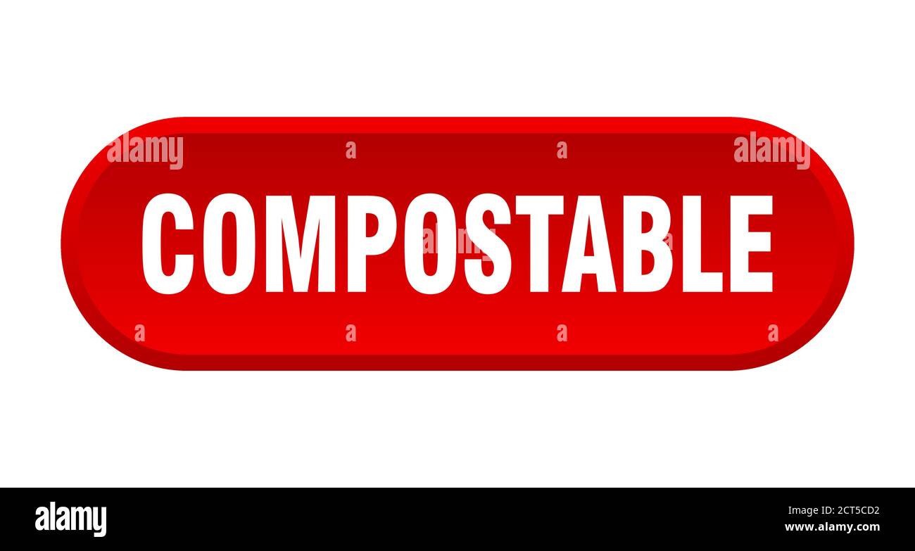 compostable button. rounded sign isolated on white background Stock ...