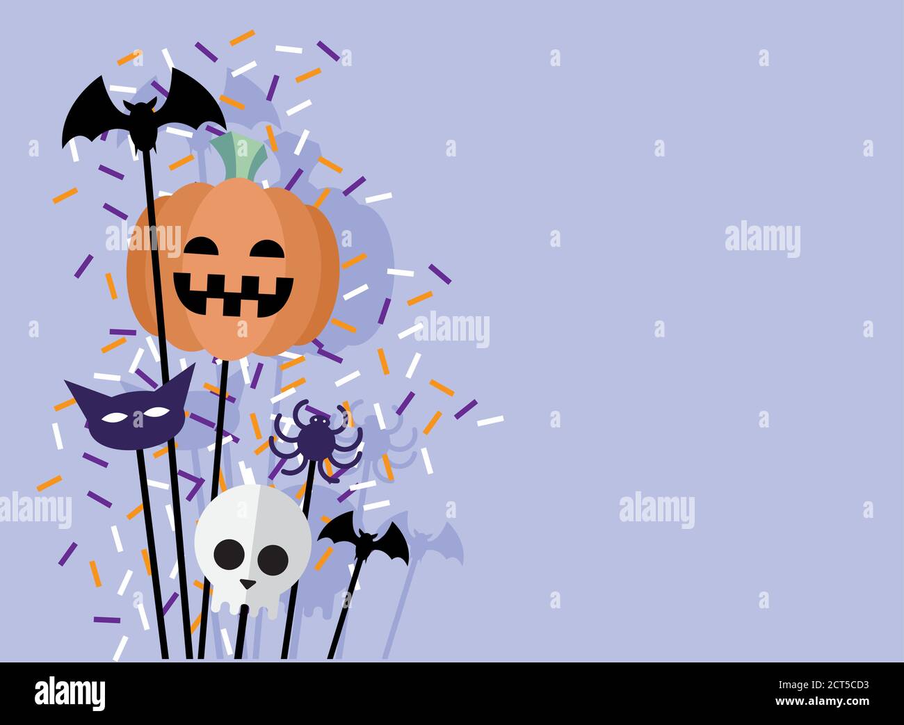 Halloween pumpkin bats cat skull and spider design, Holiday and scary ...