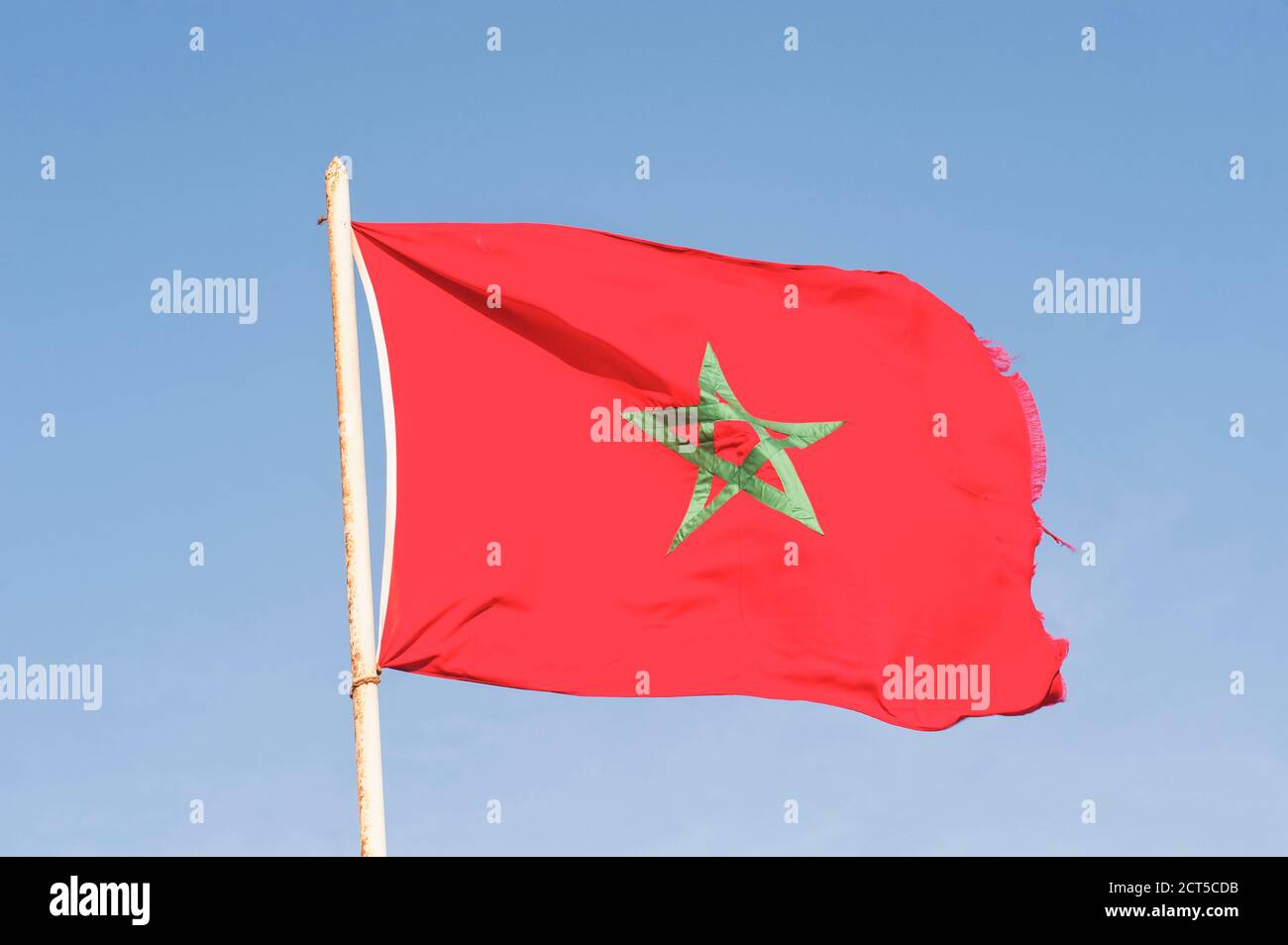 Moroccan flag, Essaouira, formerly Mogador, Morocco, North Africa ...