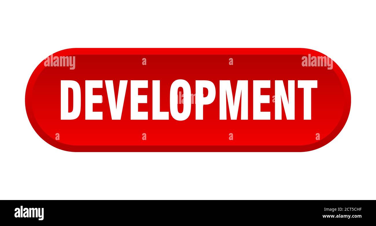 development button. rounded sign isolated on white background Stock ...