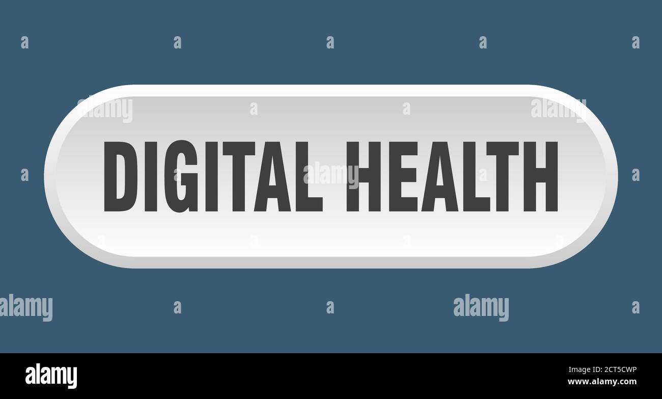 digital health button. rounded sign isolated on white background Stock ...