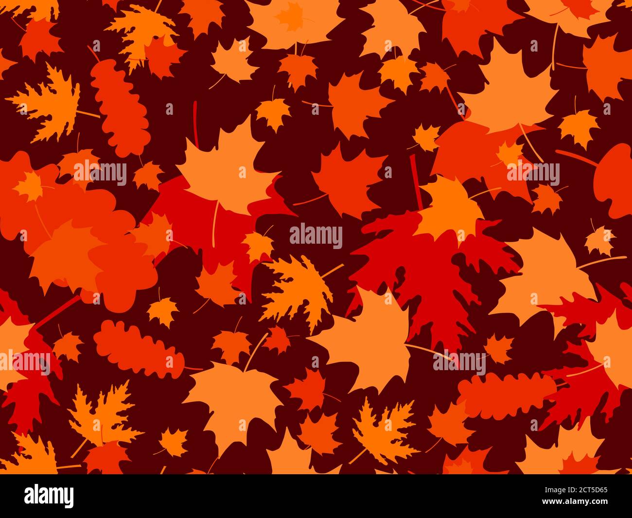 Autumn leaves seamless pattern. Falling leaves, leaf fall. Oak and ...