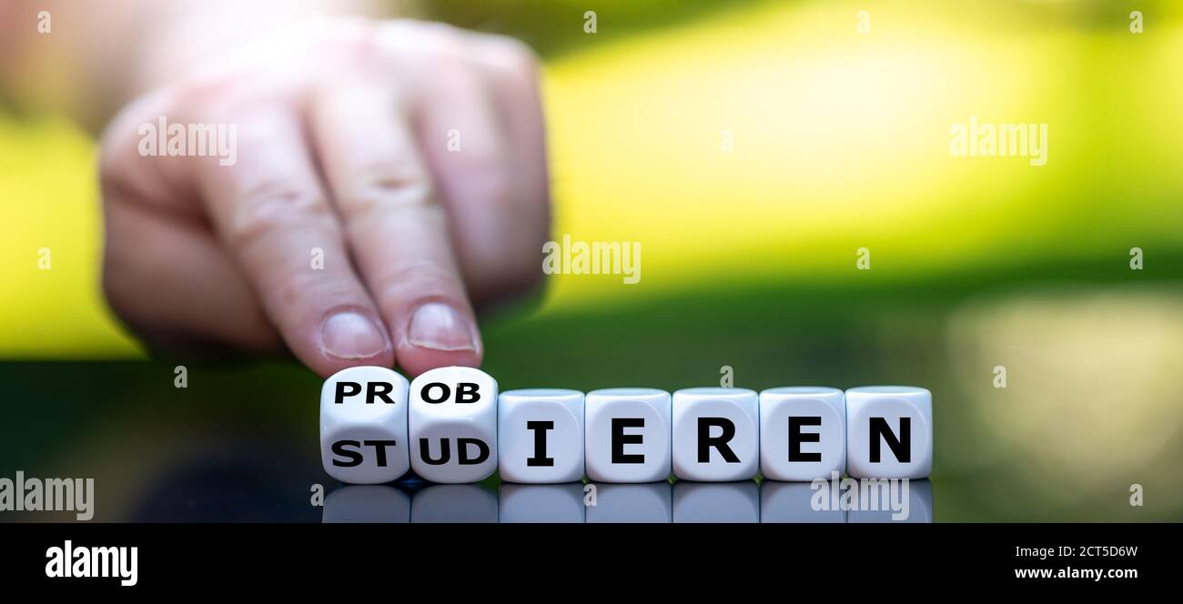 Dice form a German saying "Probieren statt studieren" (better try then ...