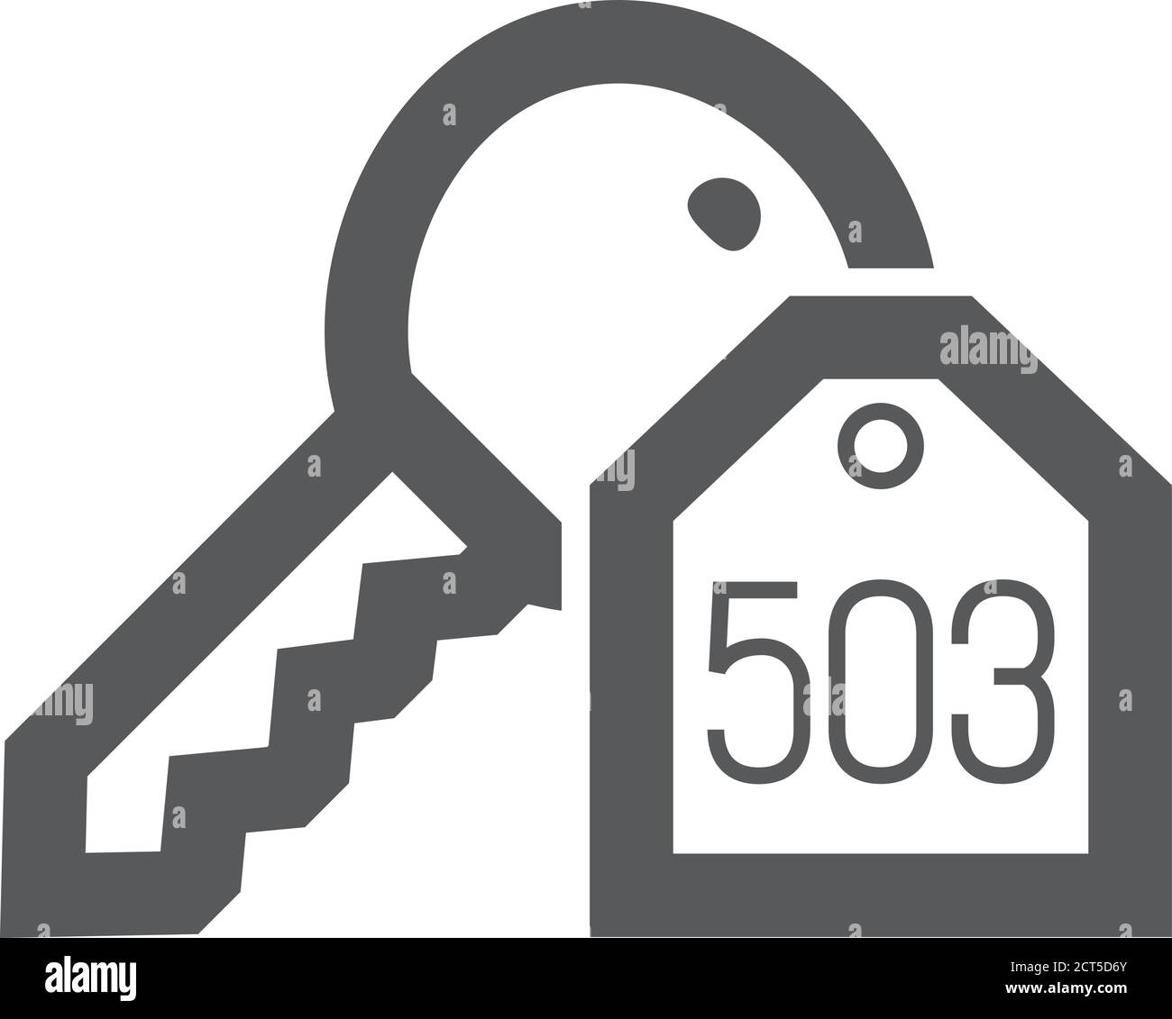Key icon in thick outline style. Black and white monochrome vector ...