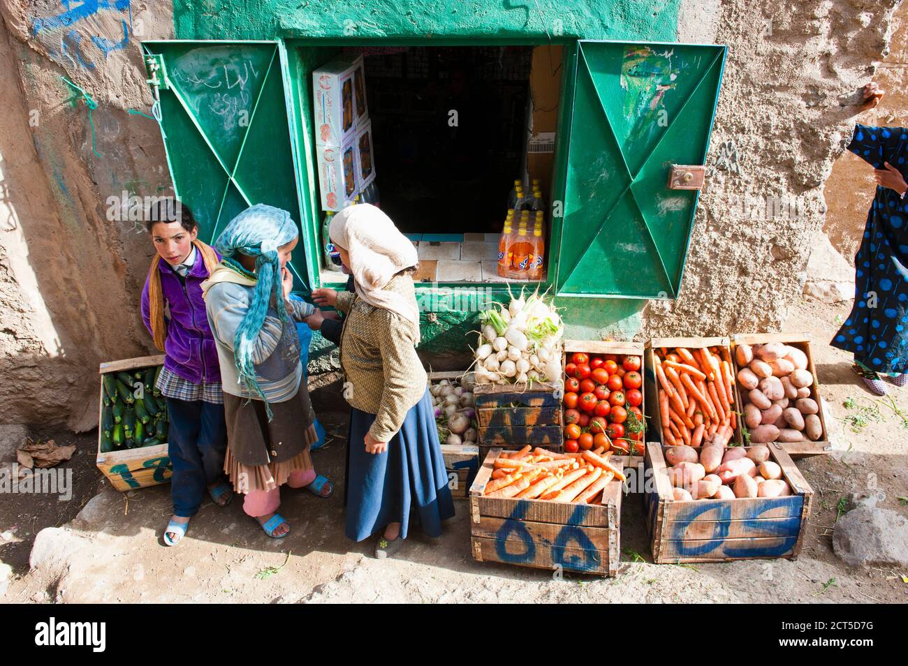 Berber children in the Berber village of Ouanskra, between Tacheddirt ...