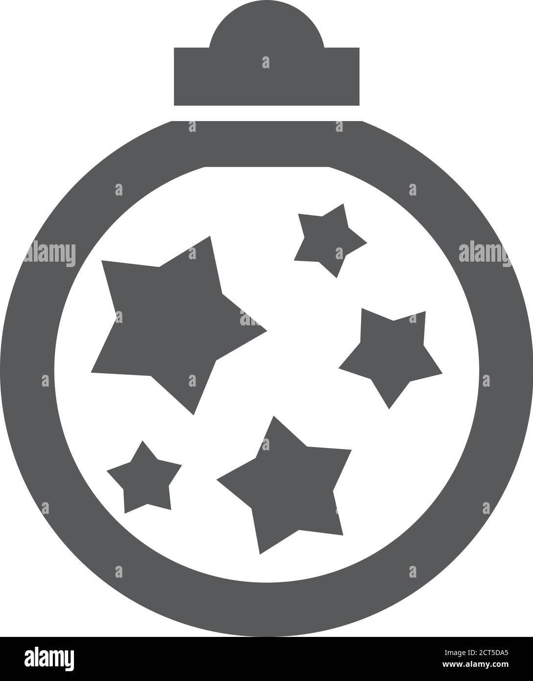 Christmas orb icon in thick outline style. Black and white monochrome ...