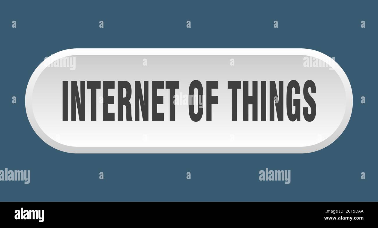 internet of things button. rounded sign isolated on white background ...