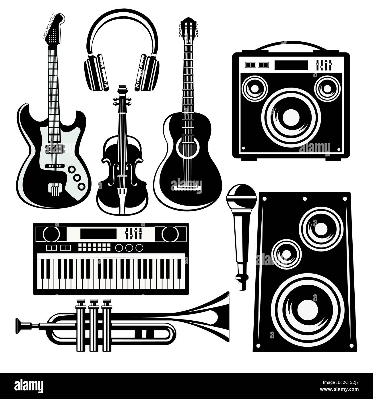 Backdrop musical instruments Cut Out Stock Images & Pictures - Alamy