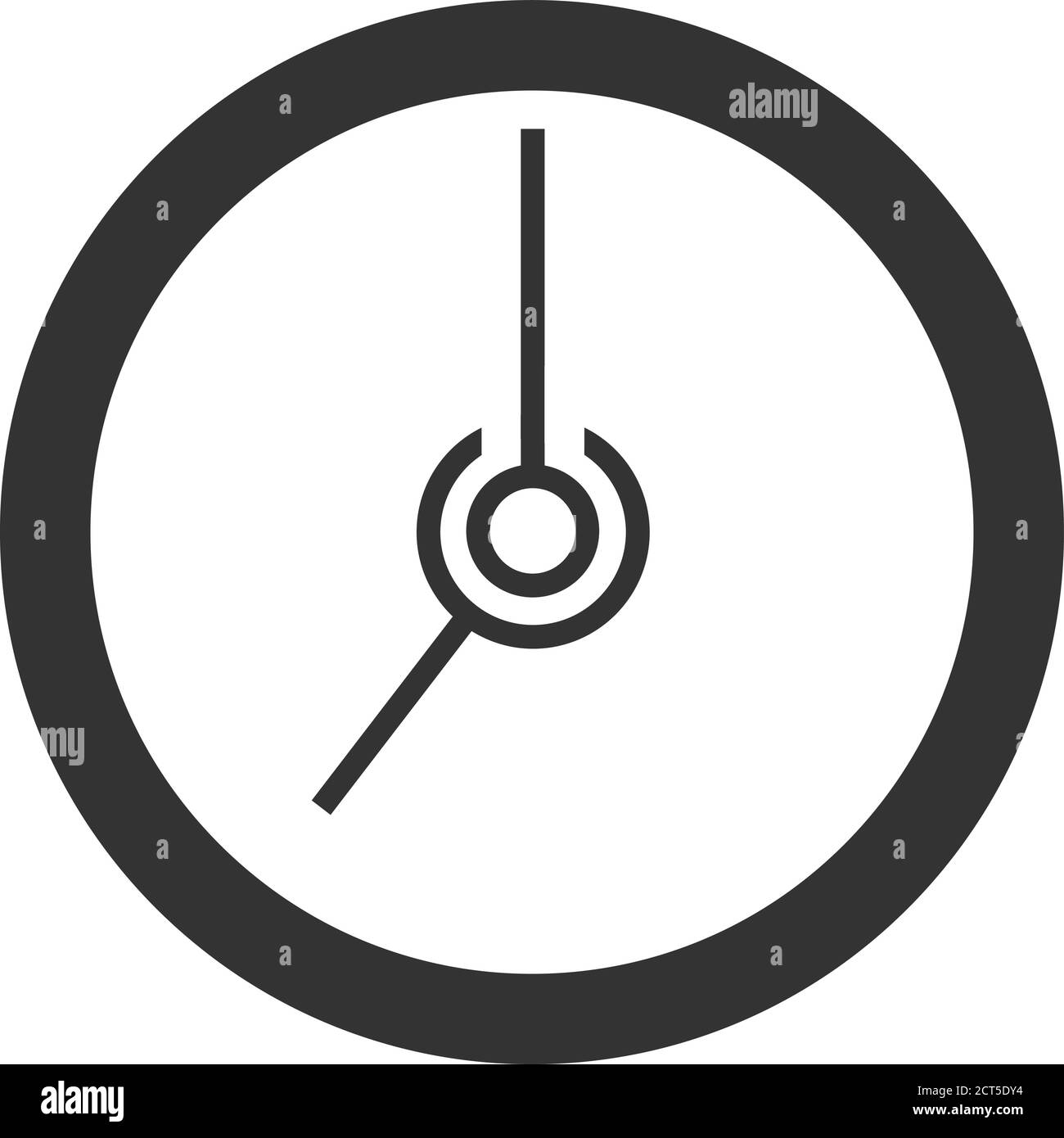 Clock with cross sign icon in thick outline style. Black and white ...