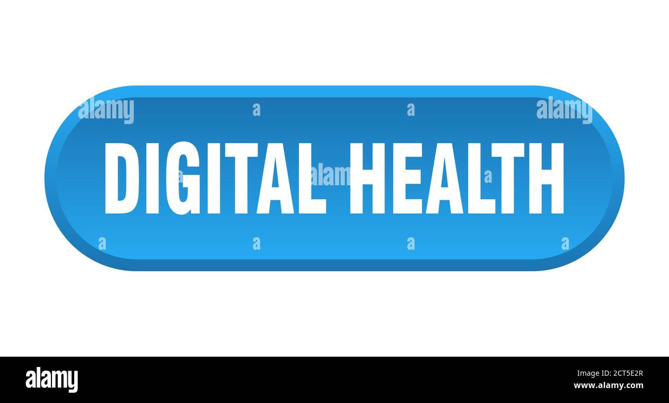 digital health button. rounded sign isolated on white background Stock ...