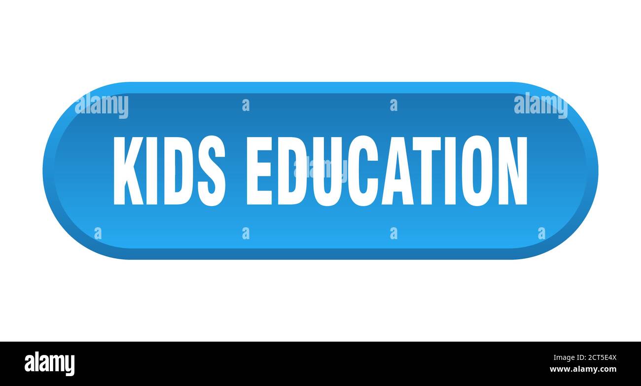 kids education button. rounded sign isolated on white background Stock ...