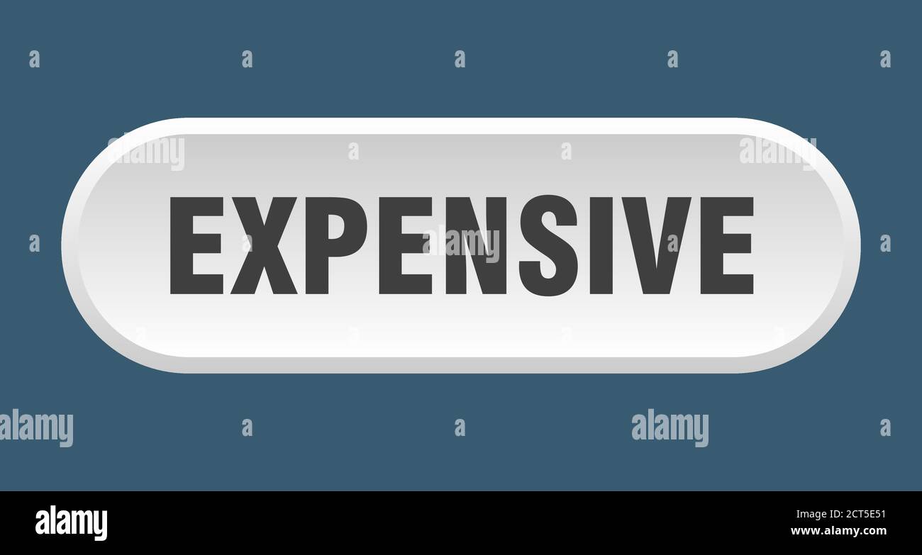 expensive button. rounded sign isolated on white background Stock ...
