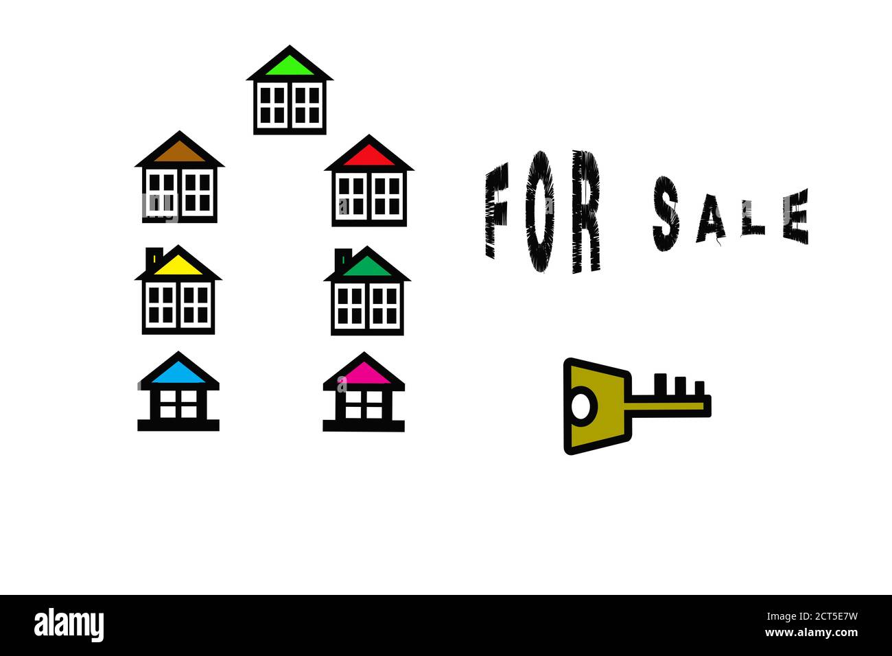 Project for sale of houses in the real estate market Stock Photo - Alamy