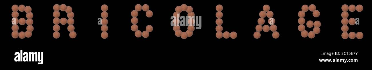 Letters of the alphabet made with wooden silhouettes isolated on ...