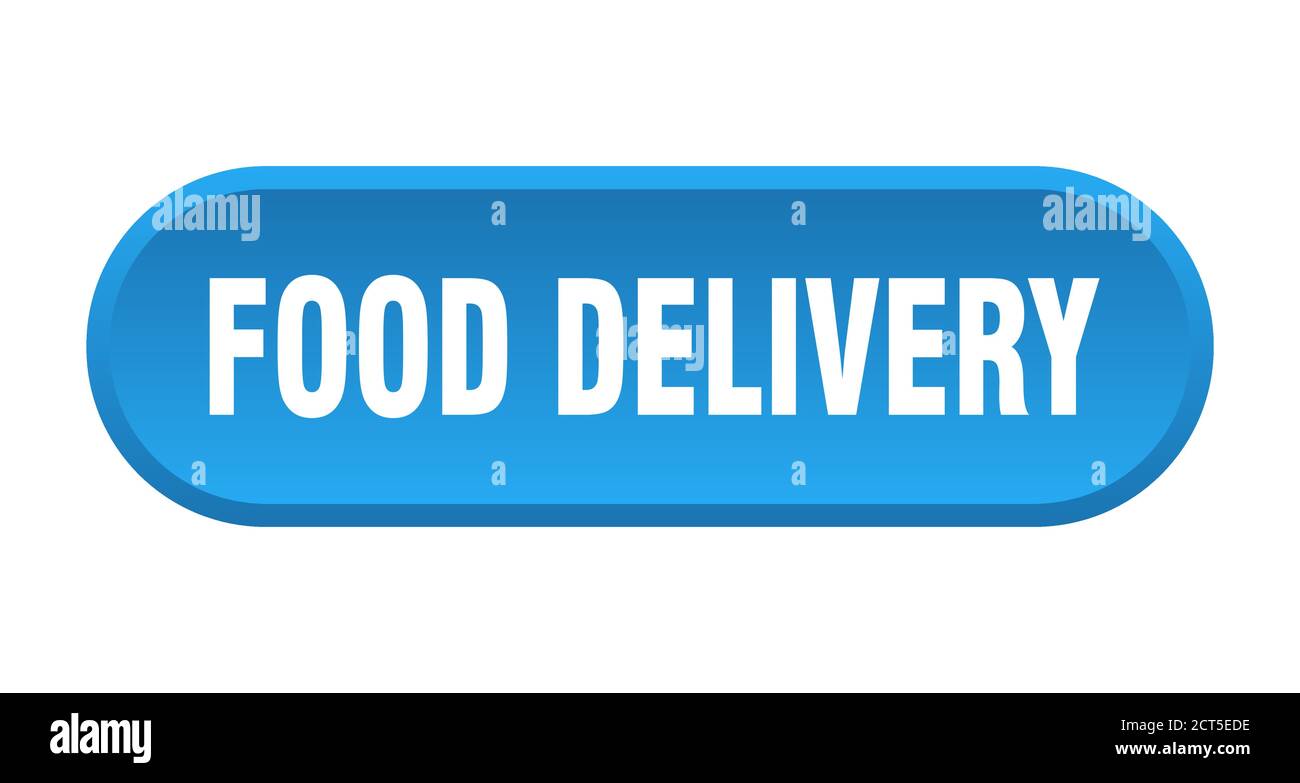 food delivery button. rounded sign isolated on white background Stock ...
