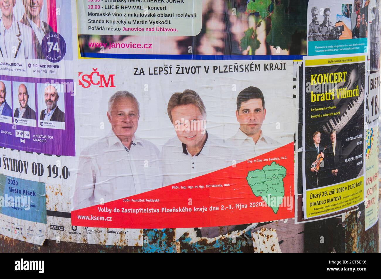 October 2-3, 2020, Czech regional elections poster bearing Frantisek ...