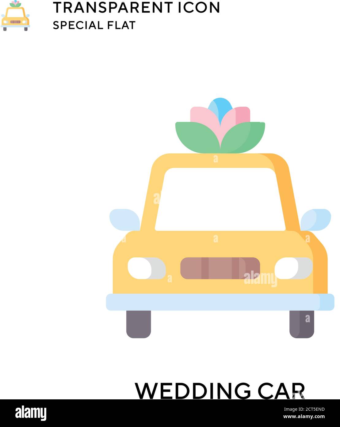 Wedding car vector icon. Flat style illustration. EPS 10 vector Stock ...