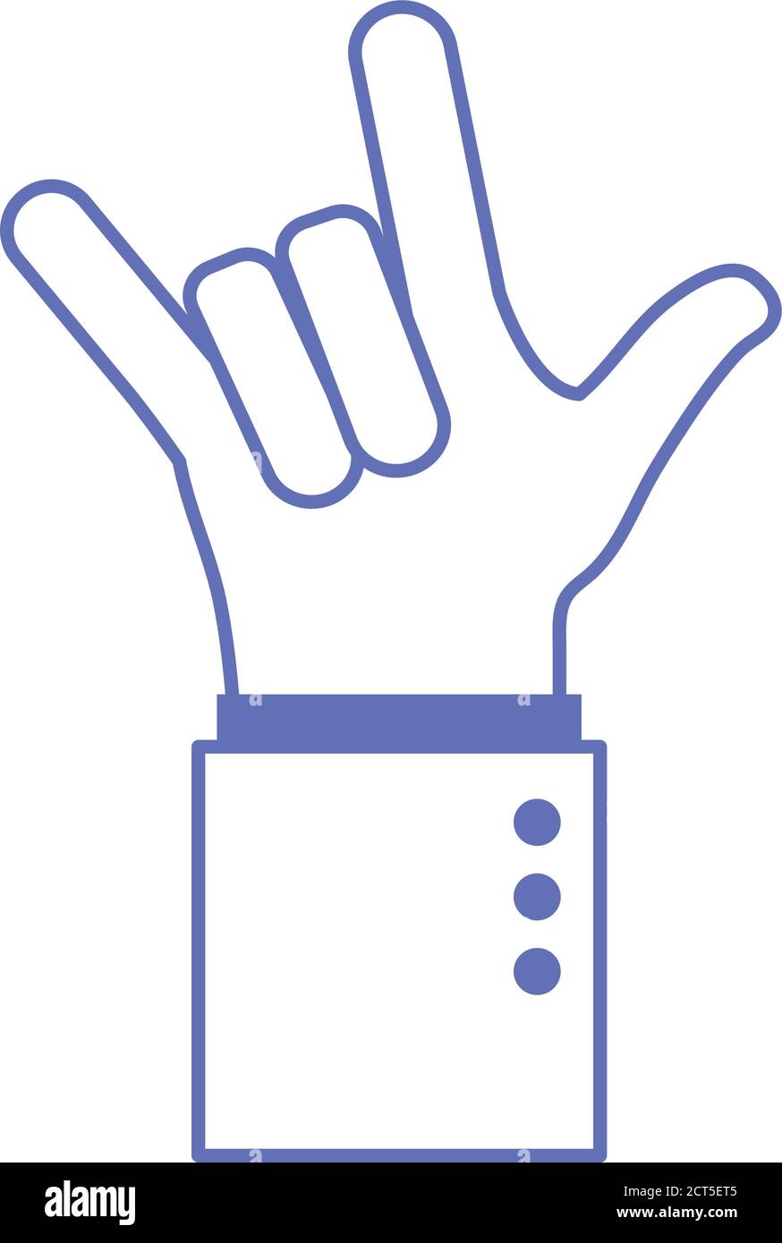 rock hand sign language line and fill style icon vector design Stock ...