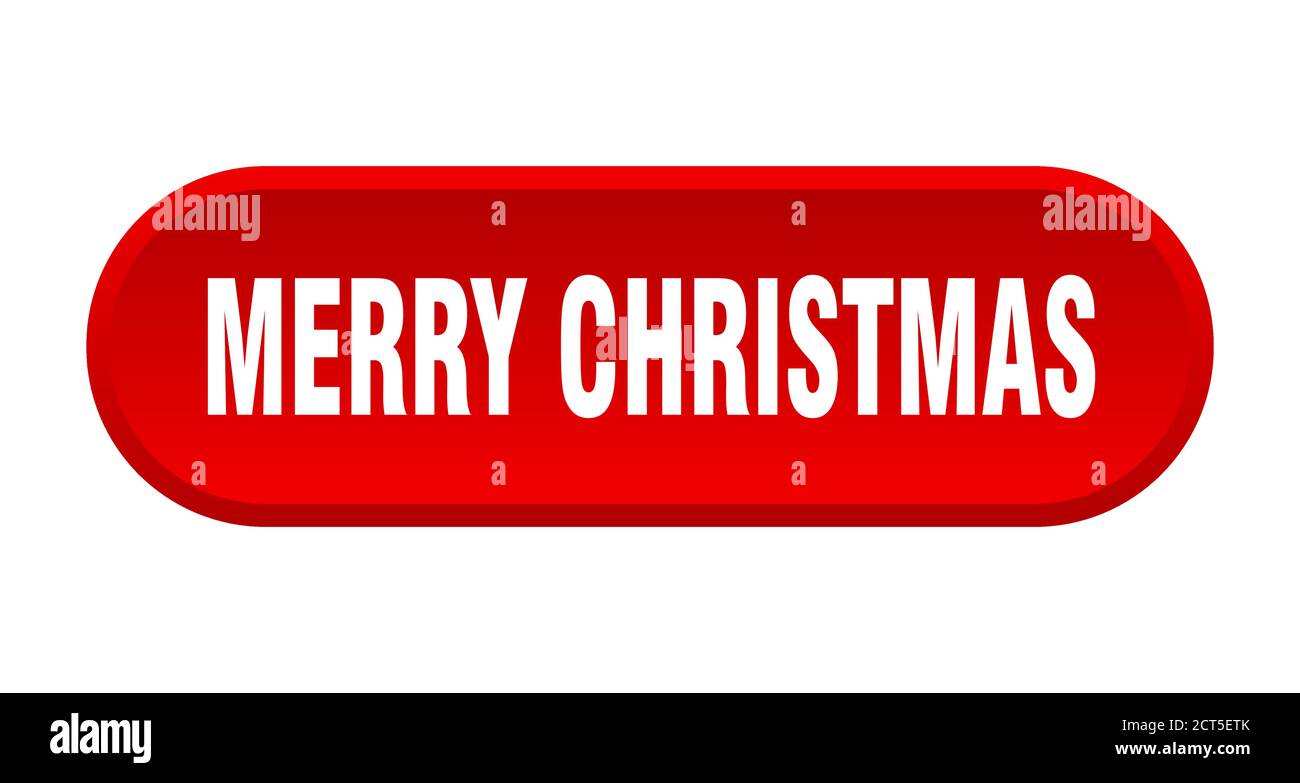 merry christmas button. rounded sign isolated on white background Stock ...