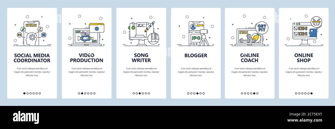 Freelance jobs. Remote work from home. Mobile app onboarding screens ...