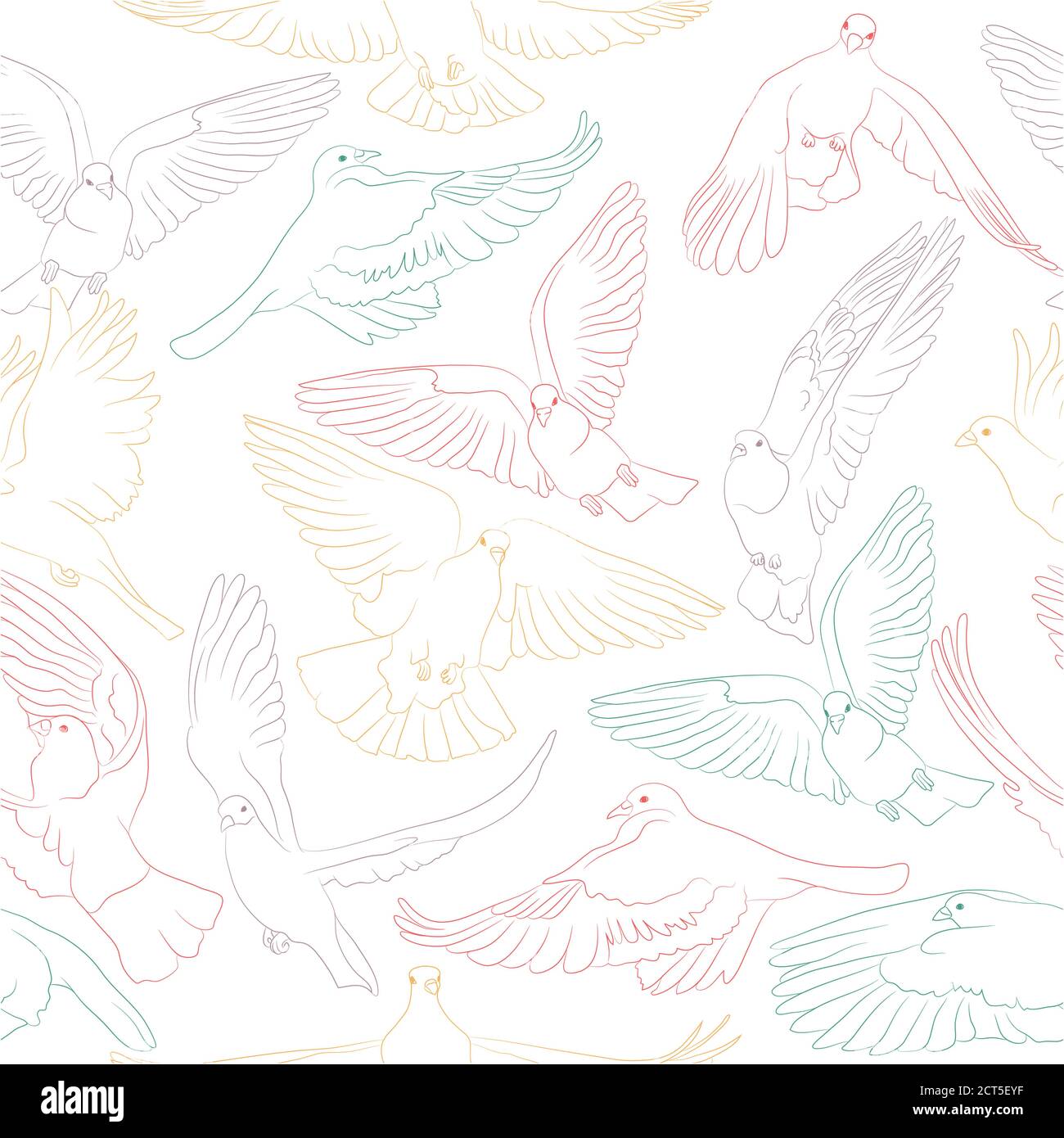 Flying birds seamless pattern. Vector background Stock Vector Image ...