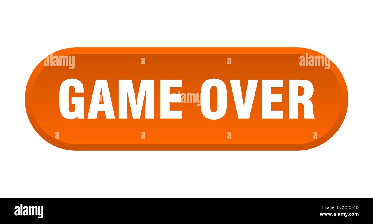 game over button. rounded sign isolated on white background Stock ...