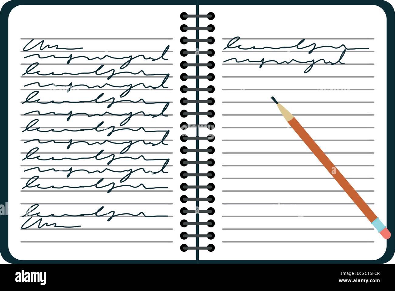 Isolated notebook with notes. School and office suplies - Vector Stock ...