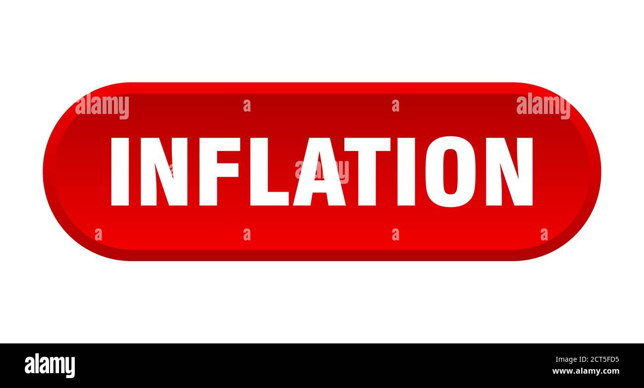inflation button. rounded sign isolated on white background Stock ...