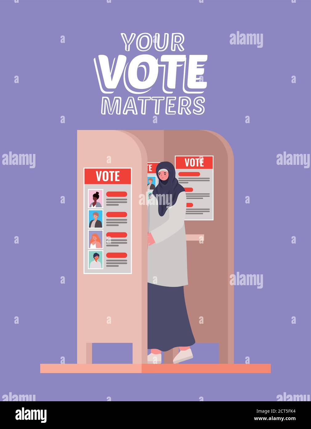 muslim woman at voting booth with your vote matters text vector design Stock Vector Image & Art ...