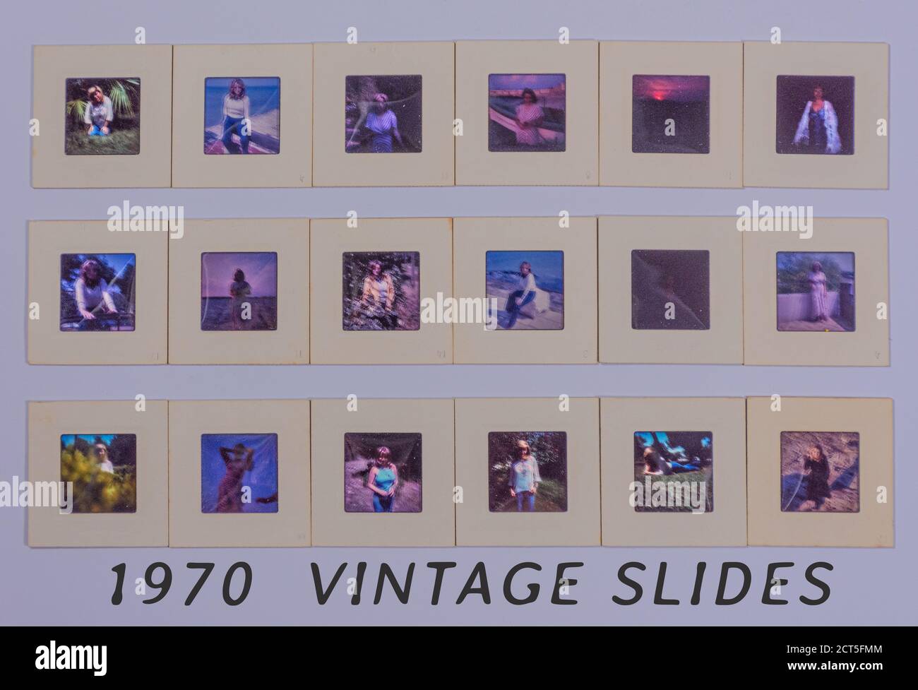 Close up of slides in use in the 70's. Time concept Stock Photo - Alamy