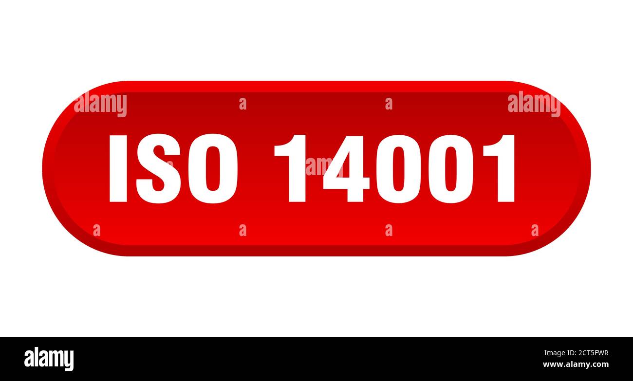 iso 14001 button. rounded sign isolated on white background Stock ...