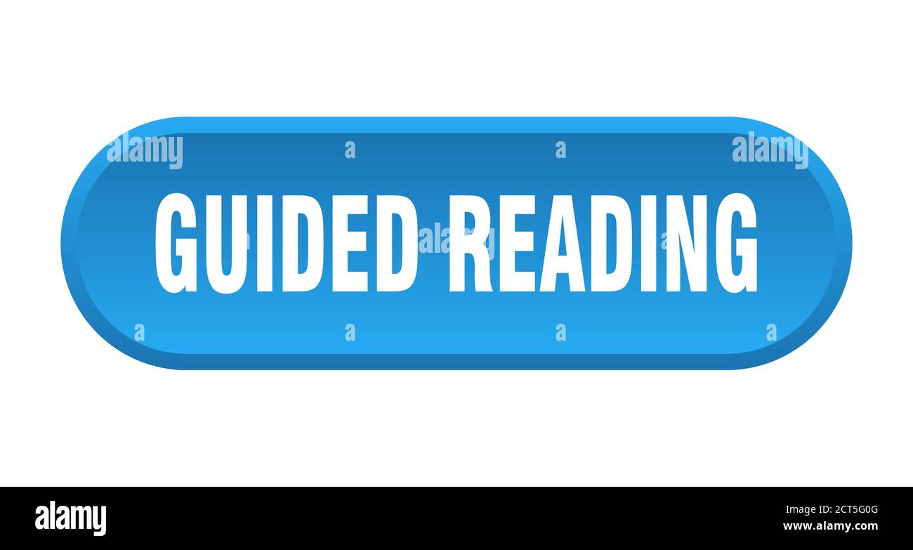 guided reading button. rounded sign isolated on white background Stock ...
