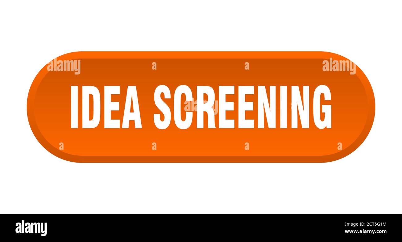 idea screening button. rounded sign isolated on white background Stock ...