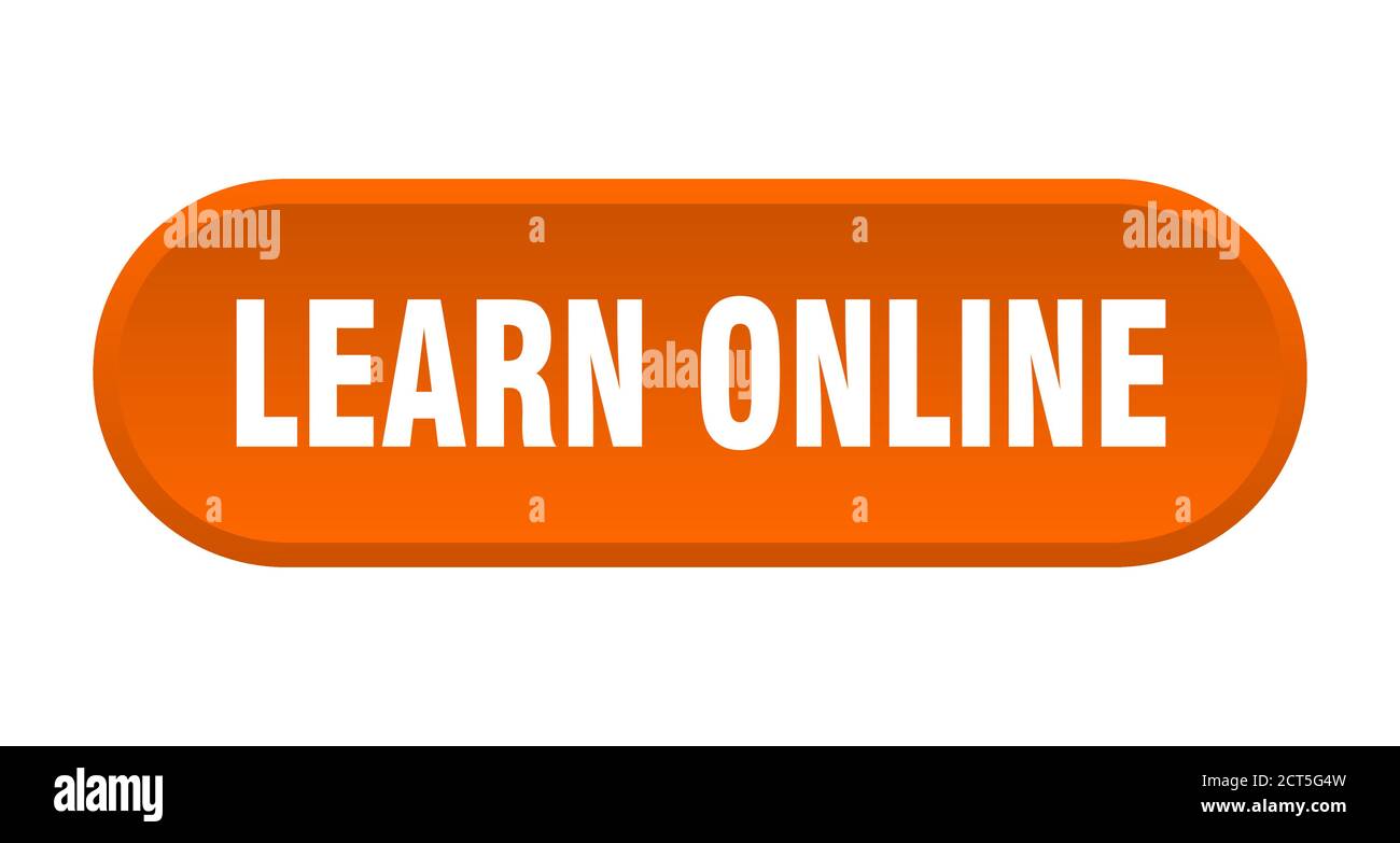 learn online button. rounded sign isolated on white background Stock ...