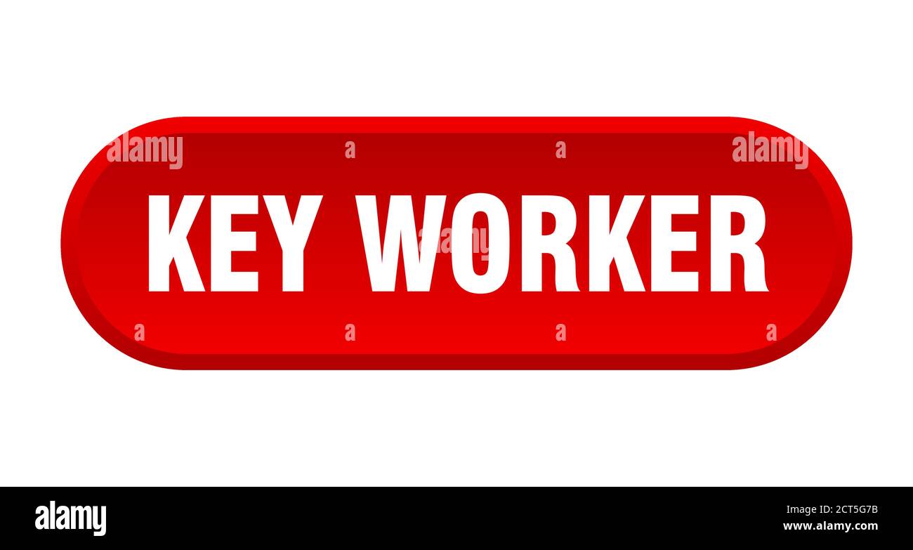 key worker button. rounded sign isolated on white background Stock ...