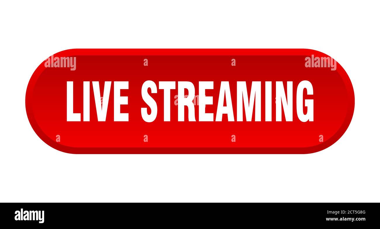 live streaming button. rounded sign isolated on white background Stock ...