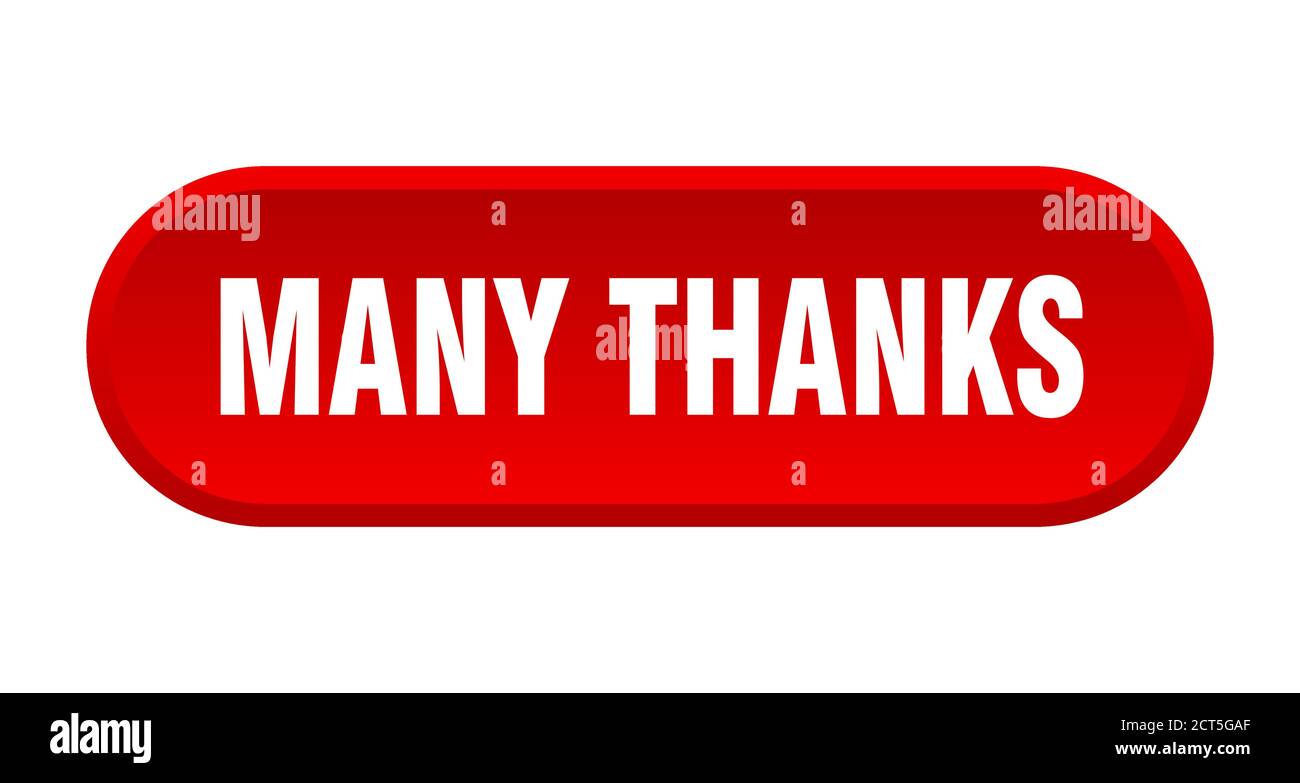 many thanks button. rounded sign isolated on white background Stock ...