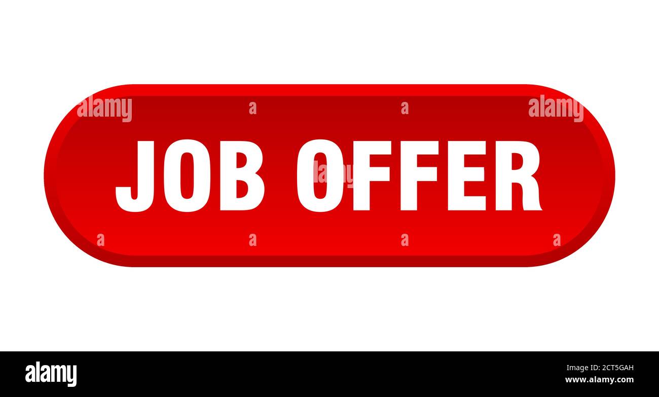 job offer button. rounded sign isolated on white background Stock ...