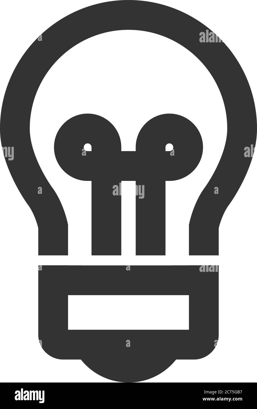 Light bulb icon in thick outline style. Black and white monochrome ...