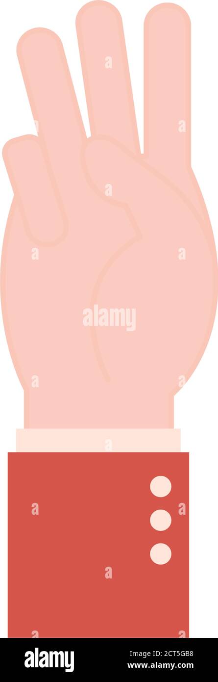 w hand sign language flat style icon vector design Stock Vector Image ...