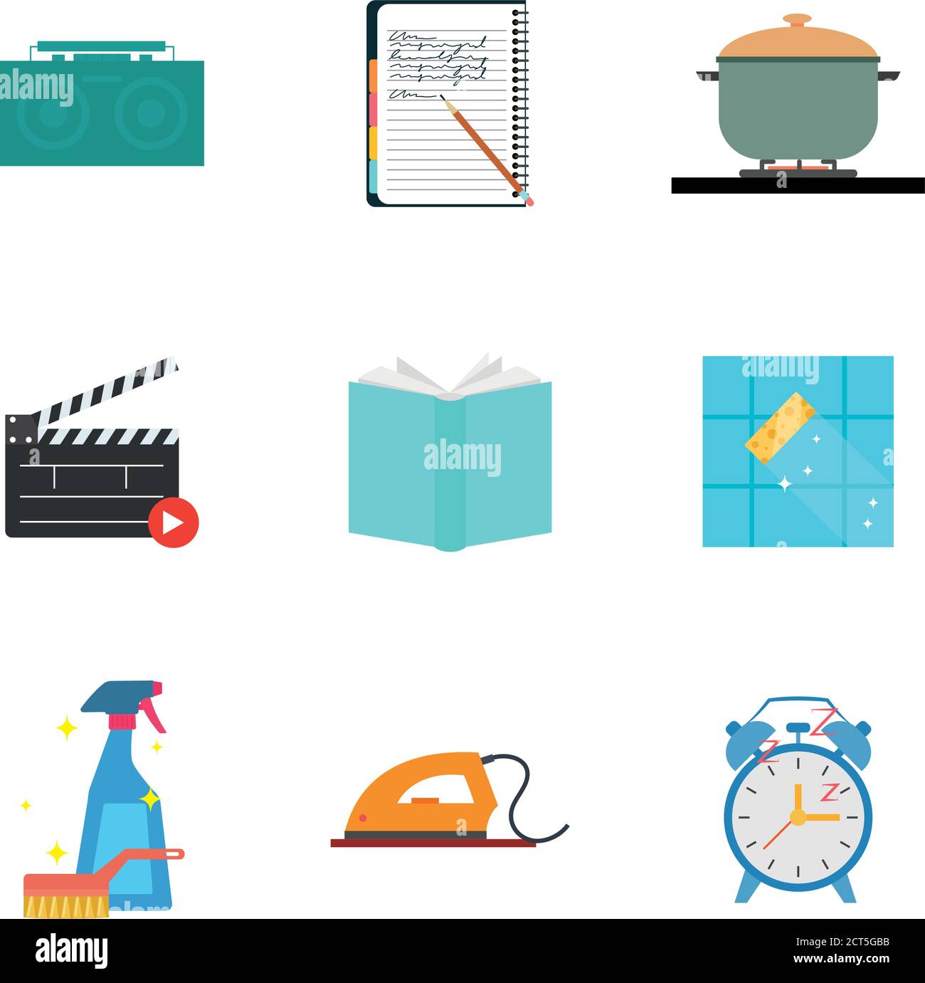 Set of housework icons. Home activities - Vector Stock Vector Image ...