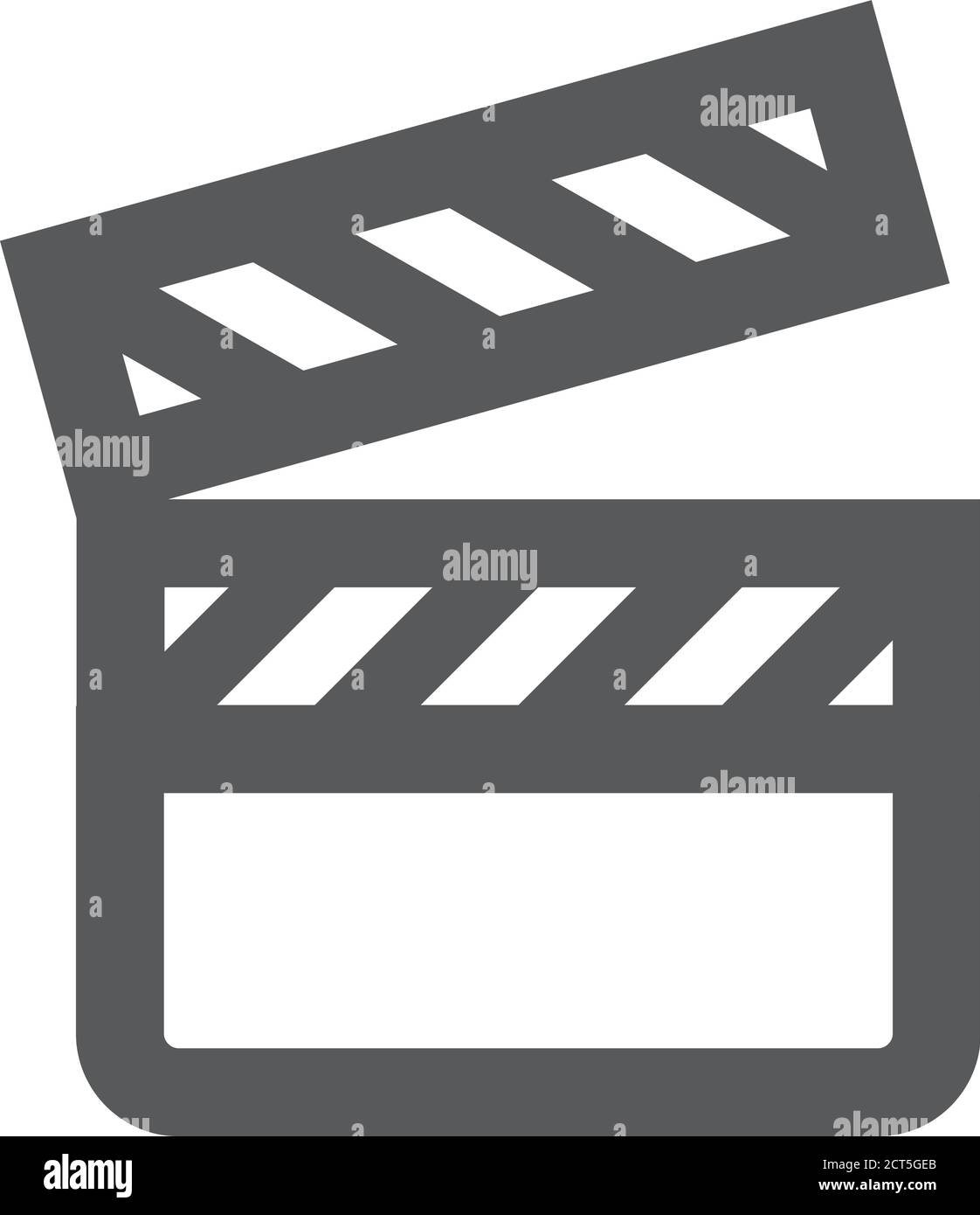 Cinema film icon in thick outline style. Black and white monochrome ...