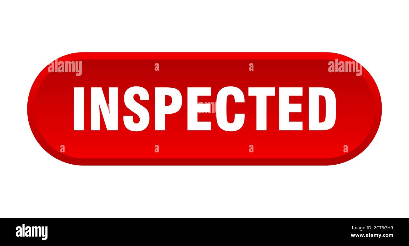 inspected button. rounded sign isolated on white background Stock ...