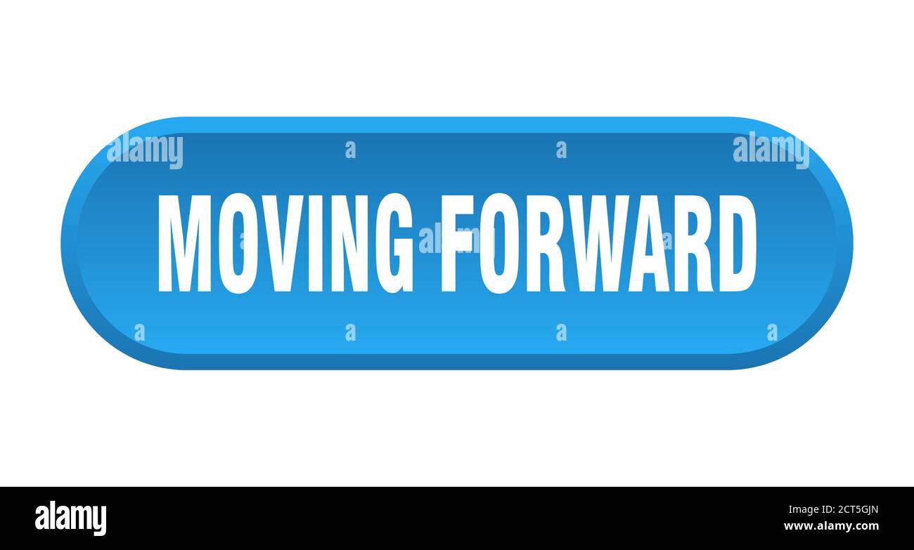 moving forward button. rounded sign isolated on white background Stock ...